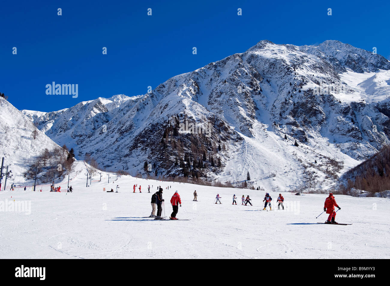 France, Haute Savoie, Mont Blanc Country, Le Tour ski resort Stock ...