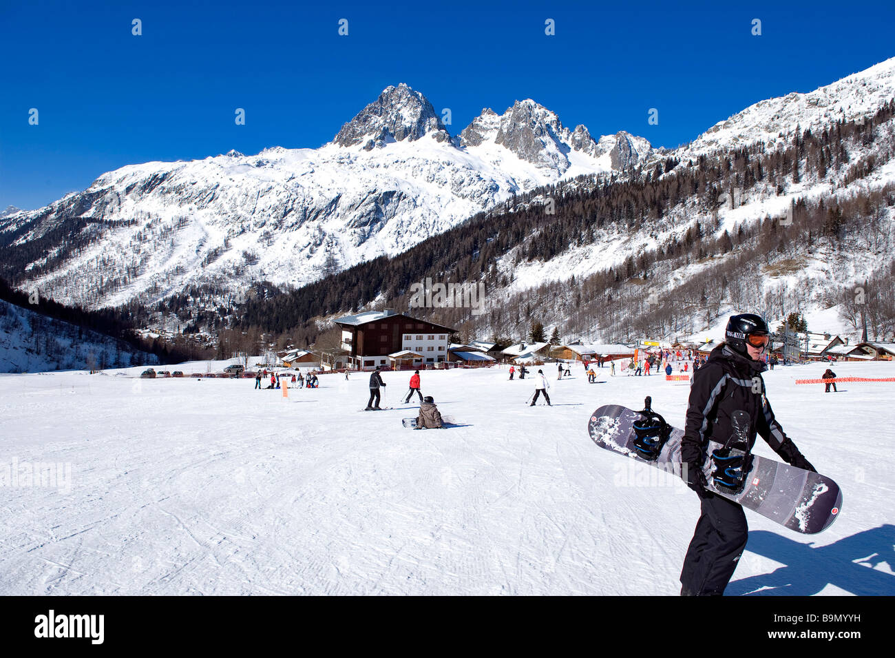 France, Haute Savoie, Mont Blanc Country, Le Tour ski resort Stock ...
