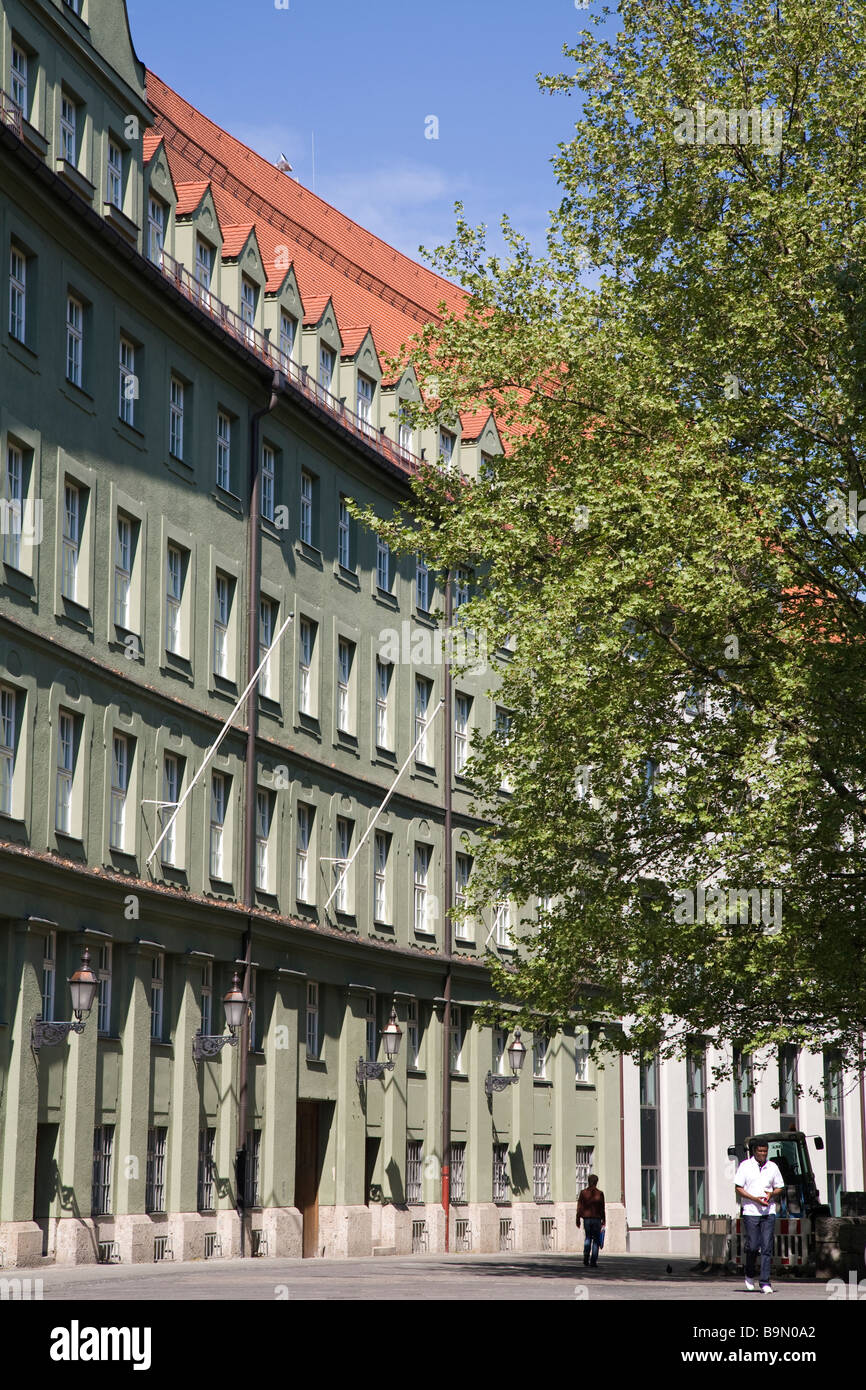 Green curved building Munich Germany Stock Photo - Alamy