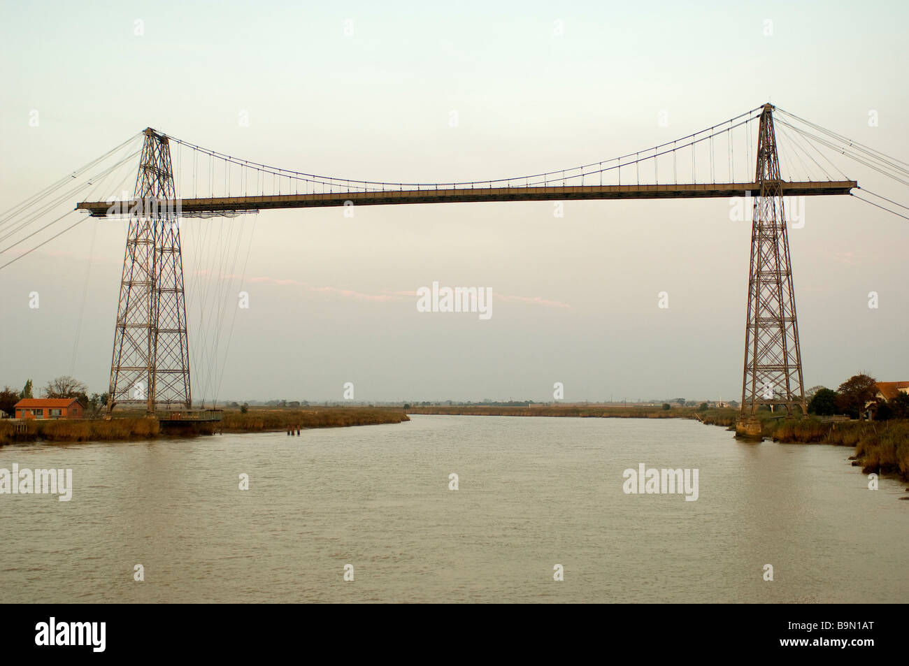 France, Charente Maritime, Rochefort, Martrou iron transfer bridge ...