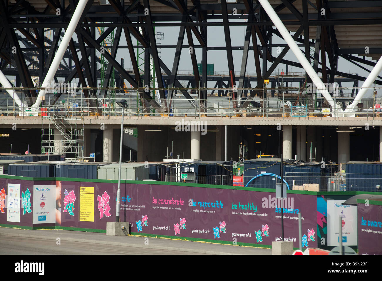 The London 2012 Olympic stadium under construction March 2009 Stratford ...