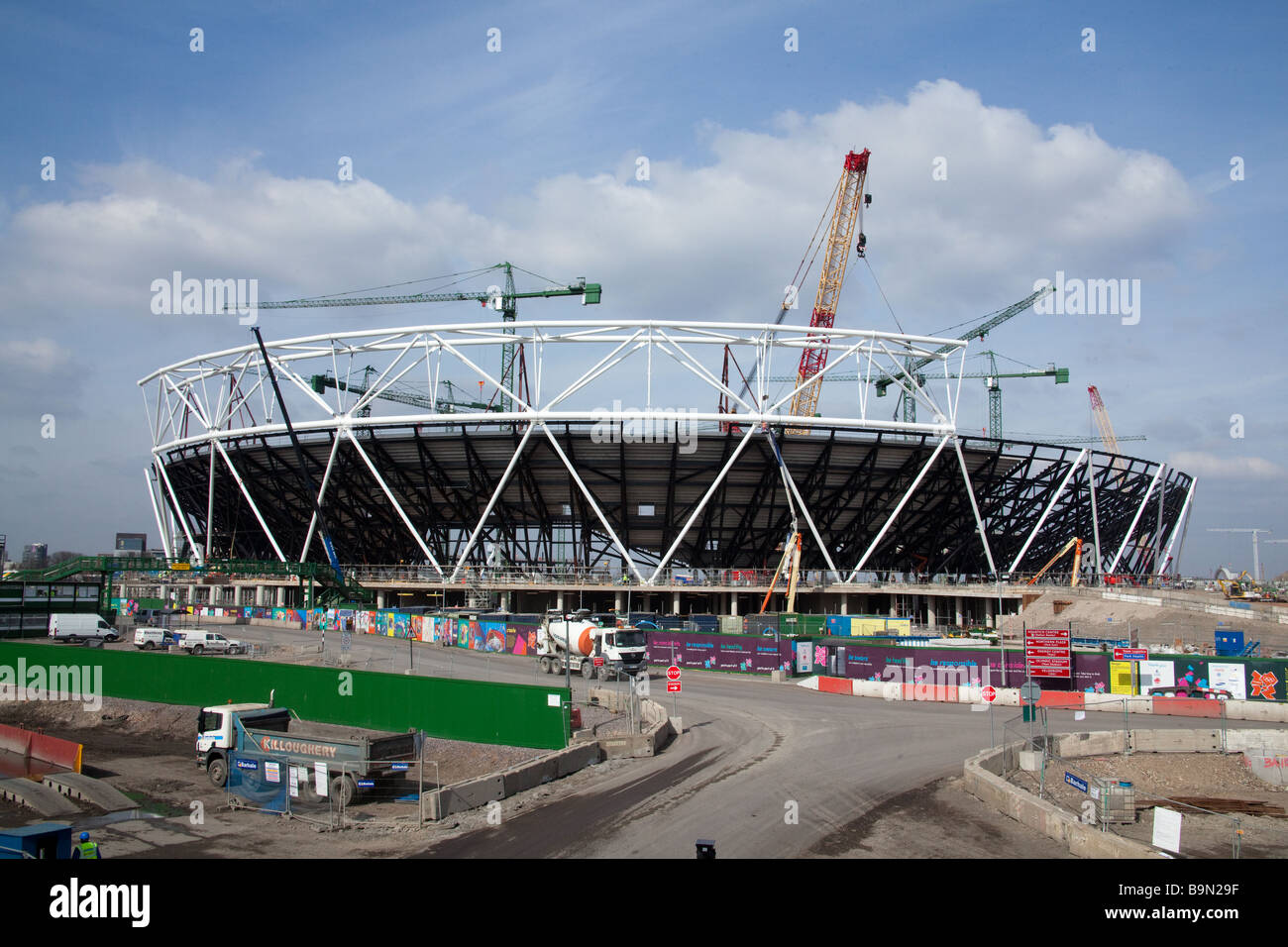 London 2012 Olympic stadium under construction March 2009 Stratford ...