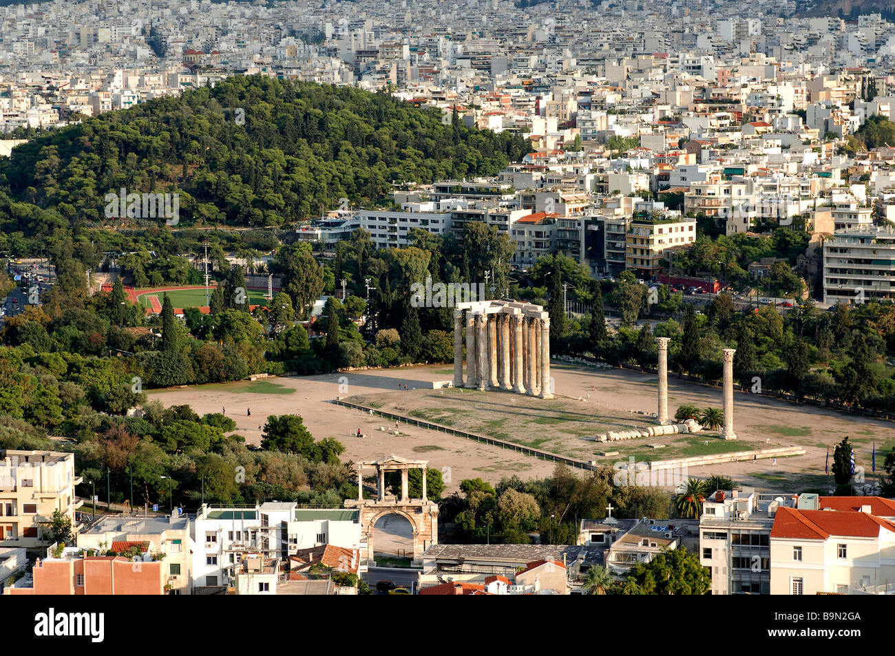 Greece, Attica, Athens, general view and Olympieion Stock Photo - Alamy