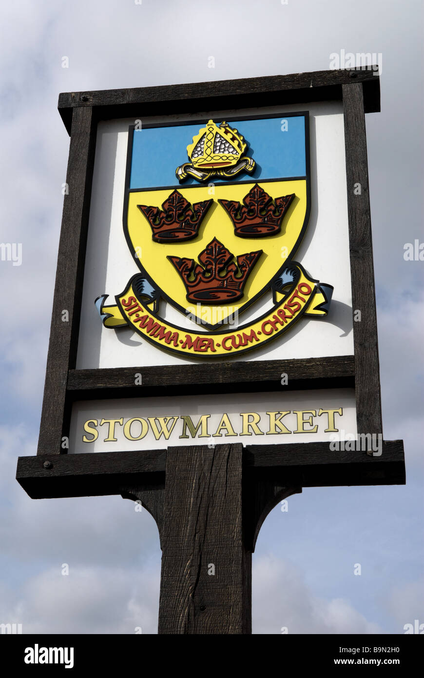 Stowemarket town sign, Suffolk, UK Stock Photo - Alamy