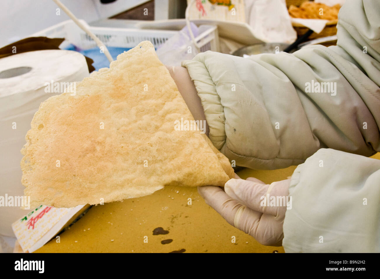 Modena flavors the preparation of borlengo Stock Photo - Alamy