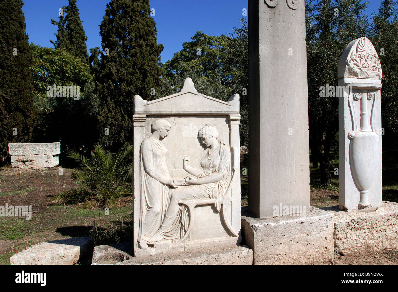Greece, Attica, Athens, Kerameikos site, Ancient Cemetery, Street of ...