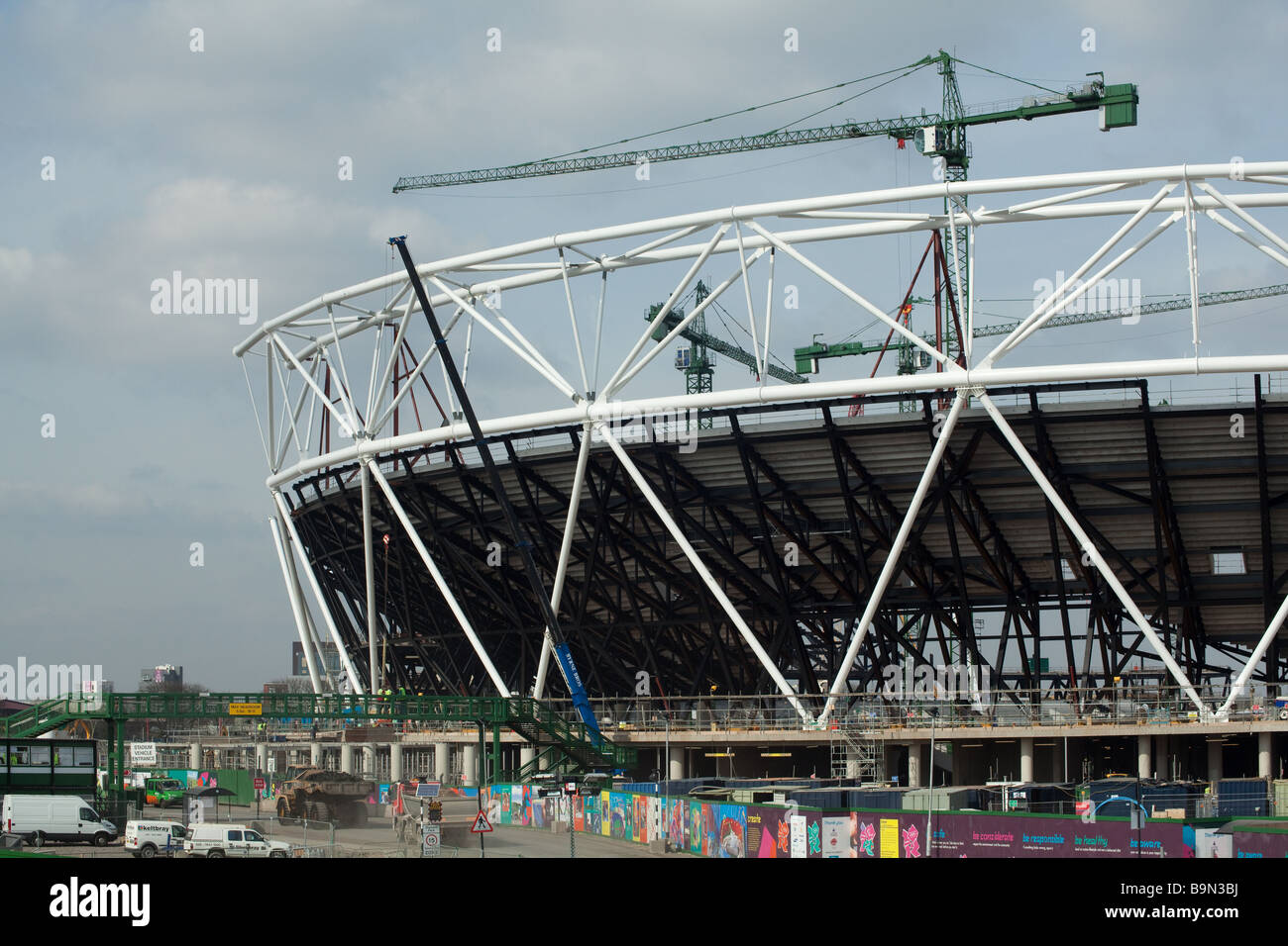 The London 2012 Olympic stadium under construction March 2009 Stratford ...