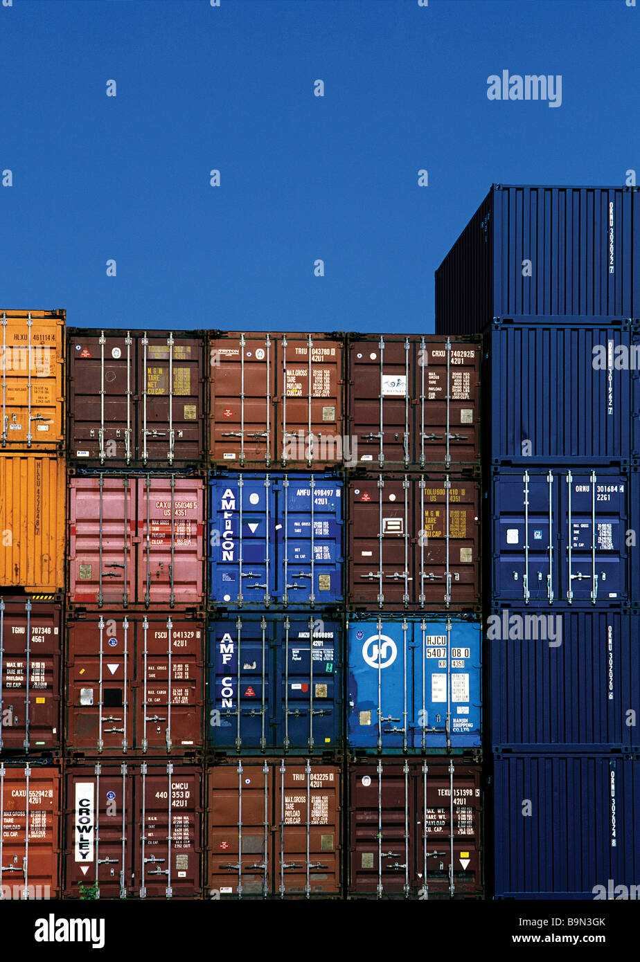 stack of shipping containers at Felixstowe port Suffolk England Stock ...
