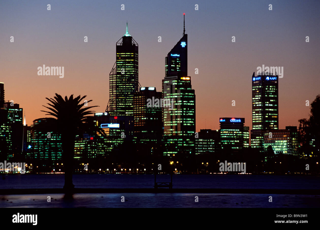 Australia, Western Australia, Perth, southern suburb, the Swan River at ...