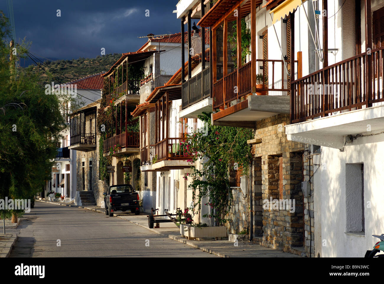 Greece, Thessaly, Pelion peninsula, Pagasetic side, Afissos Stock Photo ...