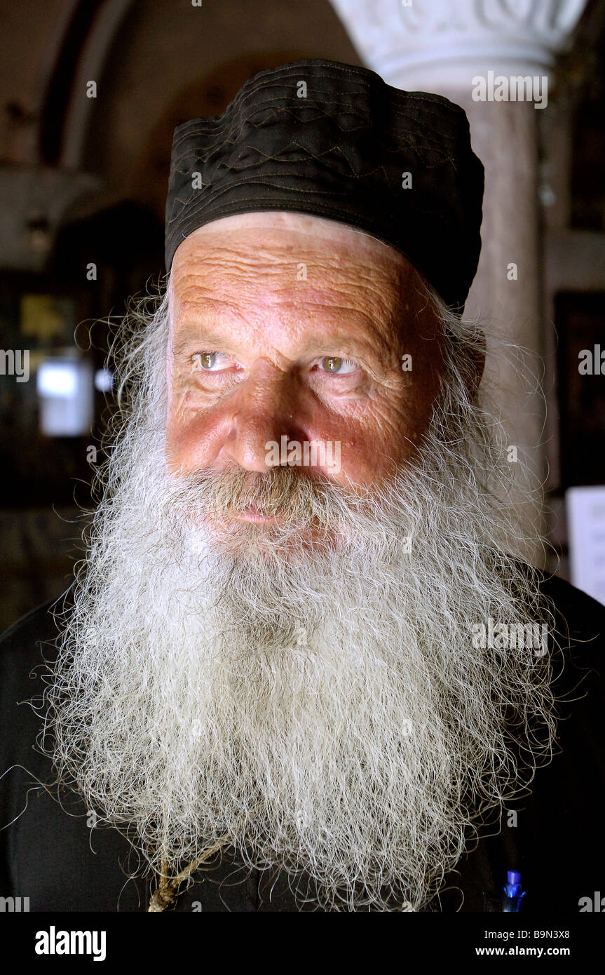 Greece, religious man, Orthodox priest Stock Photo - Alamy