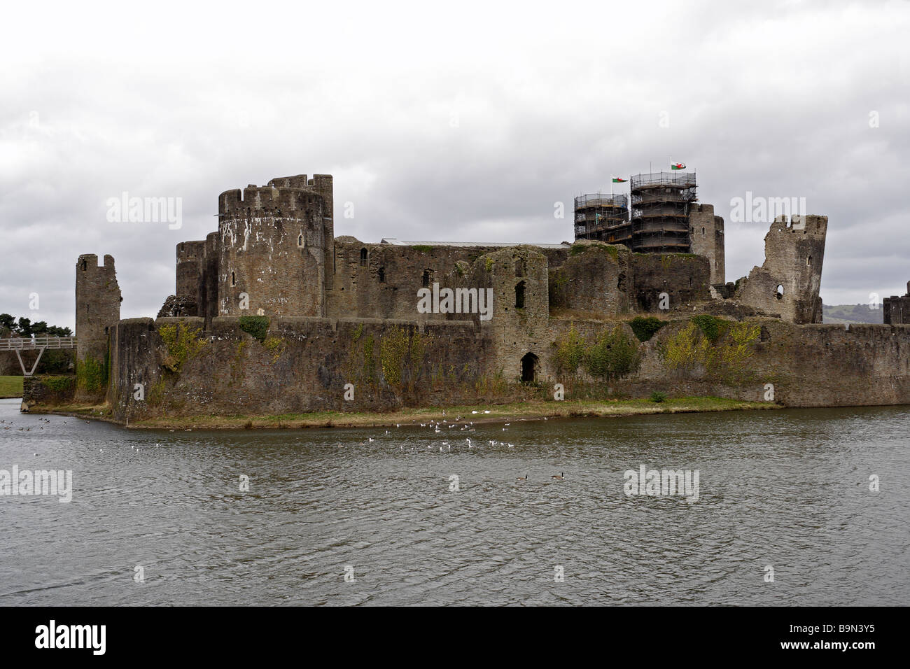 Caerphilly castle moat hi-res stock photography and images - Alamy