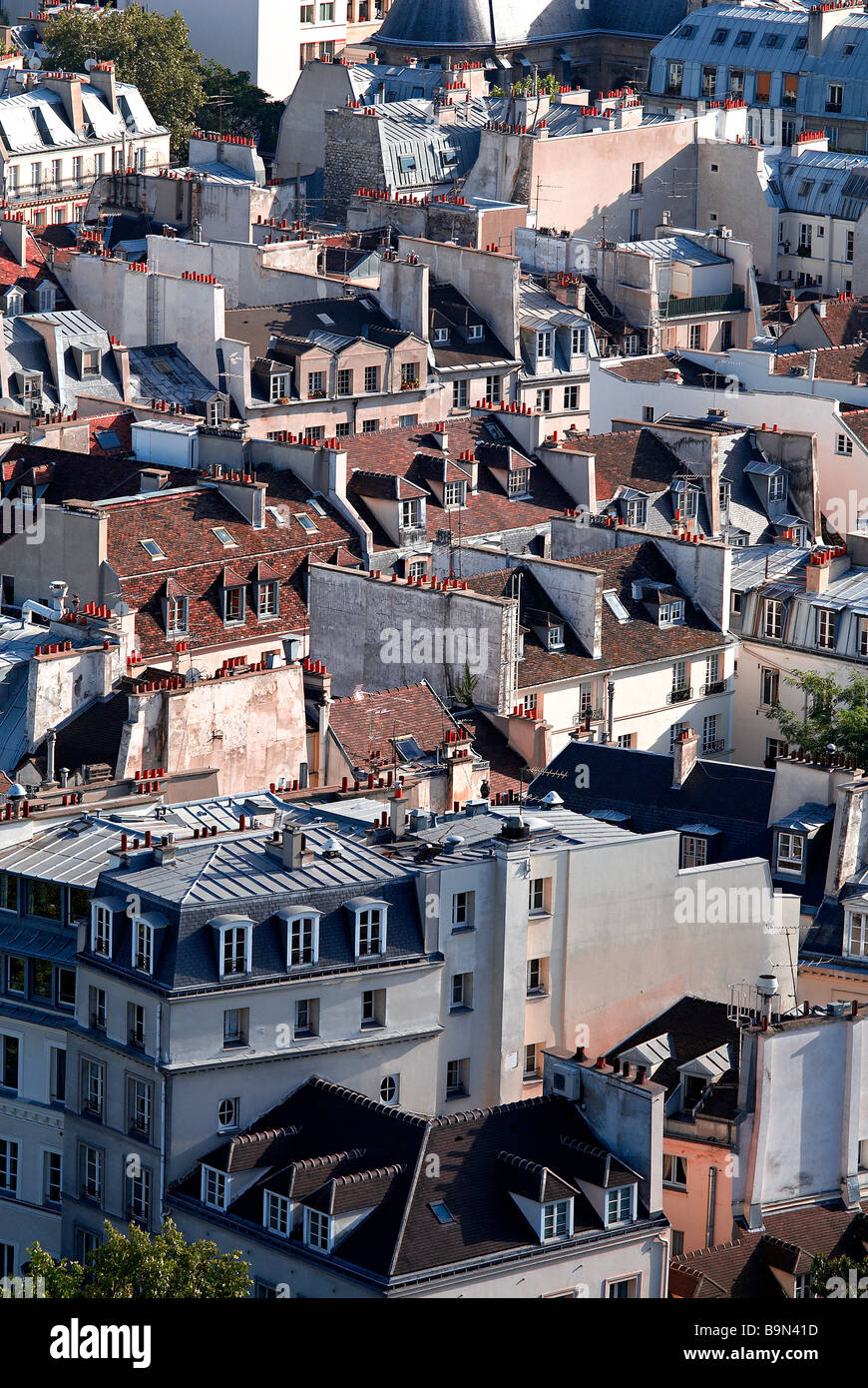 France, Paris, roofs of Paris Stock Photo - Alamy