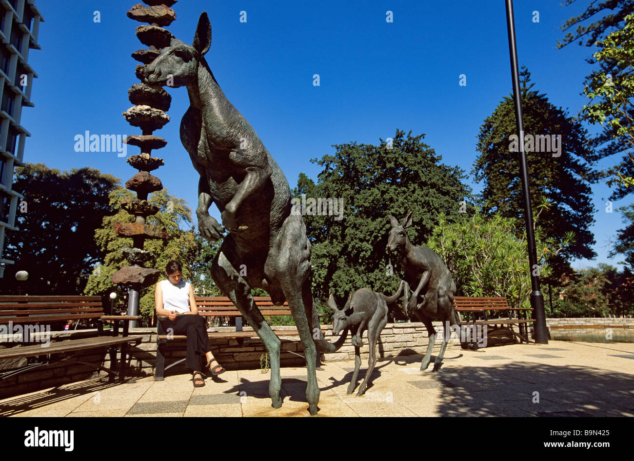 Australia, Western Australia, Perth, downtown, kangaroos statue Stock ...