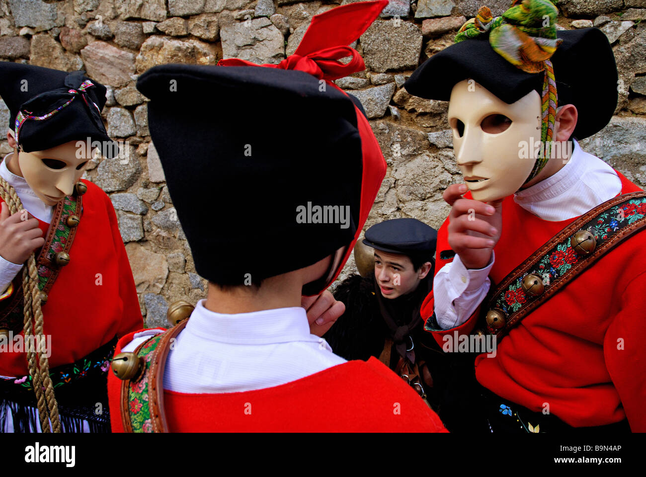 Italy, Sardinia, Nuoro province, Mamoiada, carnival with Mamuthones ...