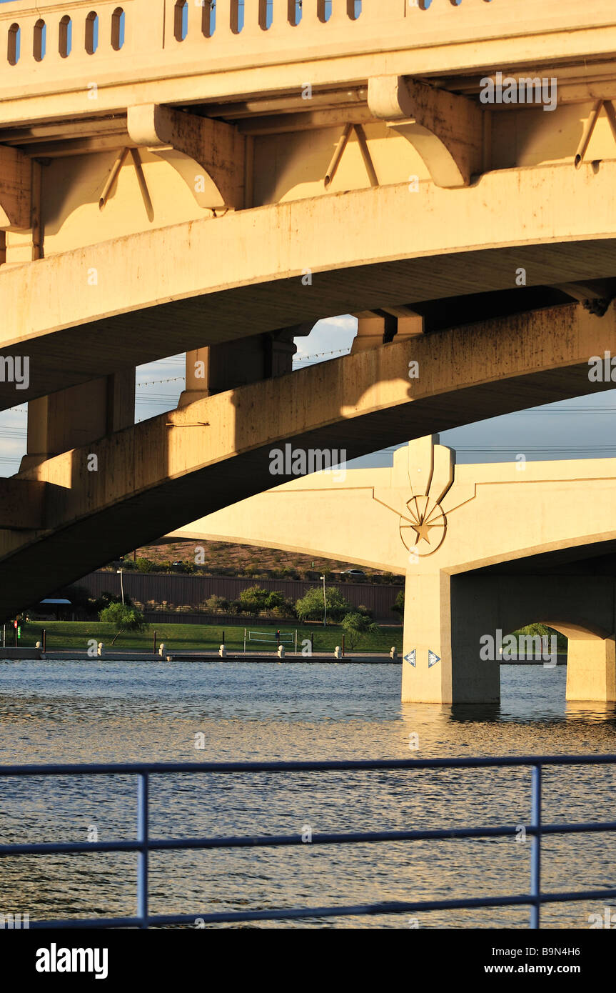 The old and new Mill Avenue bridges in Tempe Arizona Stock Photo - Alamy