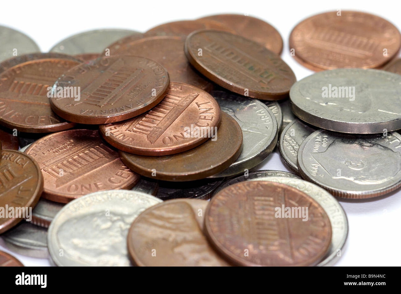 a lot of US cents from penny to quarter Stock Photo - Alamy