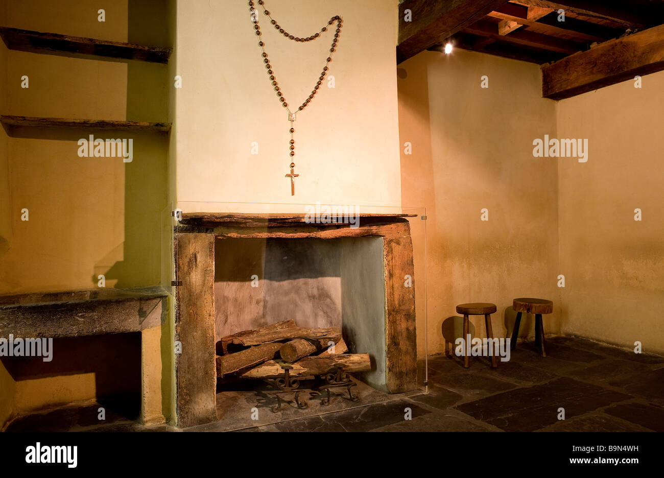 France, Hautes Pyrenees, Lourdes, Le Cachot (former dungeon), room of ...