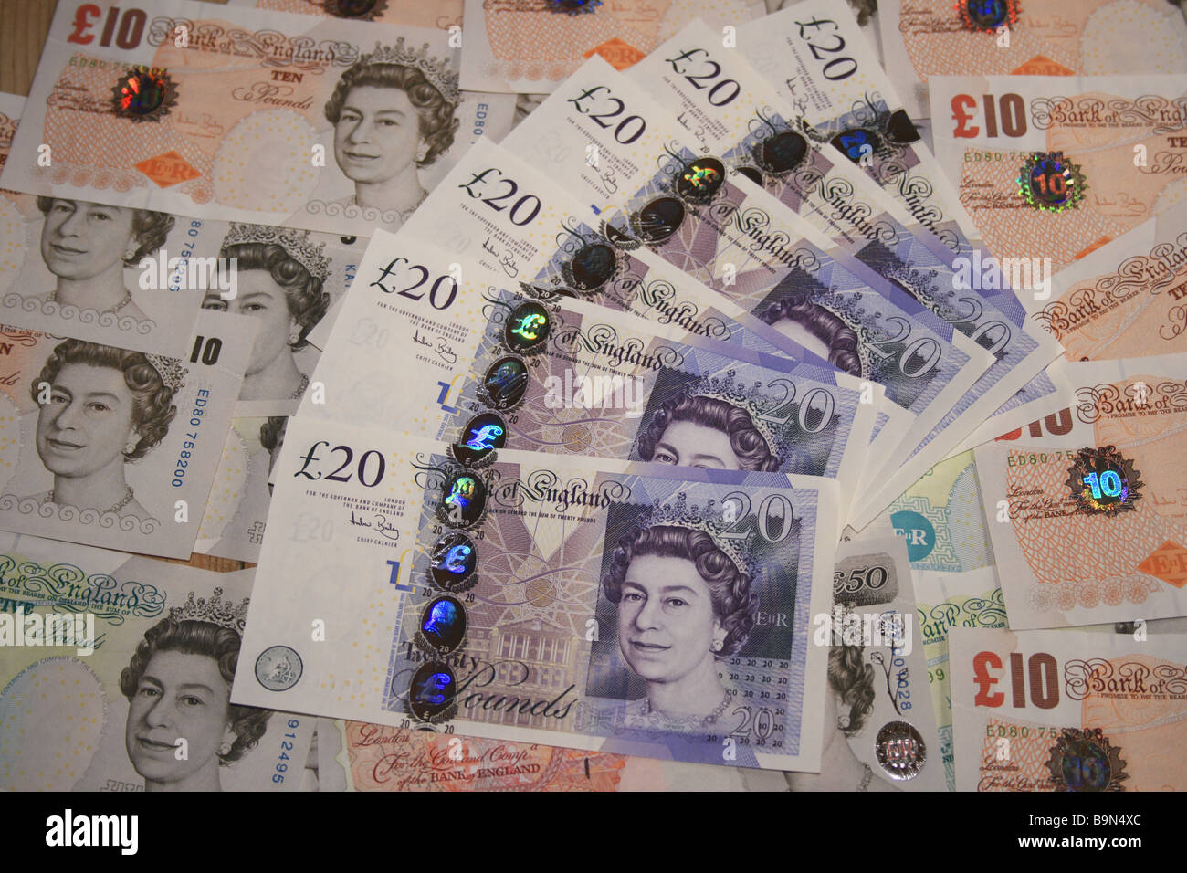 money, various British Pound notes. Photo by Willy Matheisl Stock Photo ...