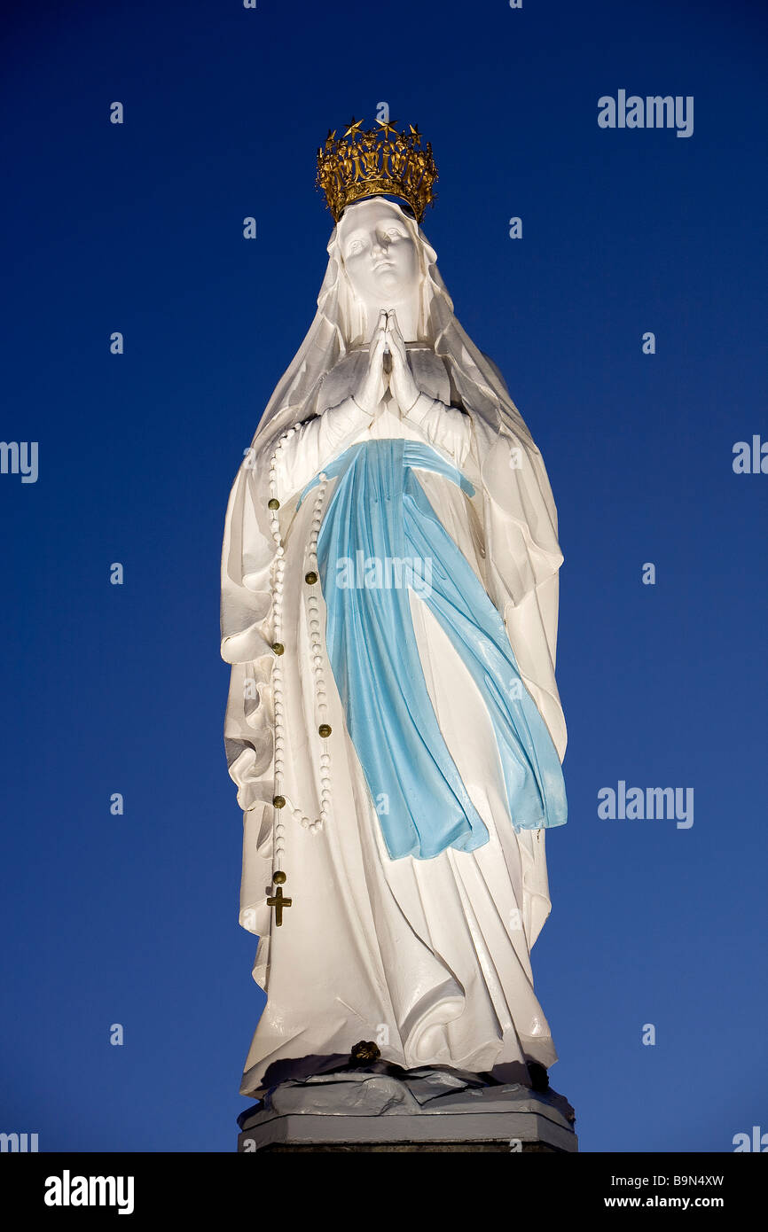 France, Hautes Pyrenees, Lourdes, the Crowned Virgin Mary Statue of 2m ...