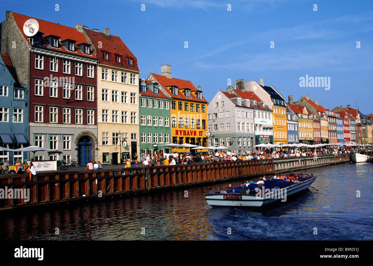 Denmark, Copenhagen, Nyhavn (the New Port), a 17th century dock Stock ...