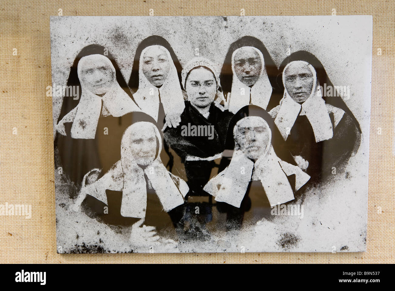 France, Hautes Pyrenees, Lourdes, reproduction of an old picture of ...
