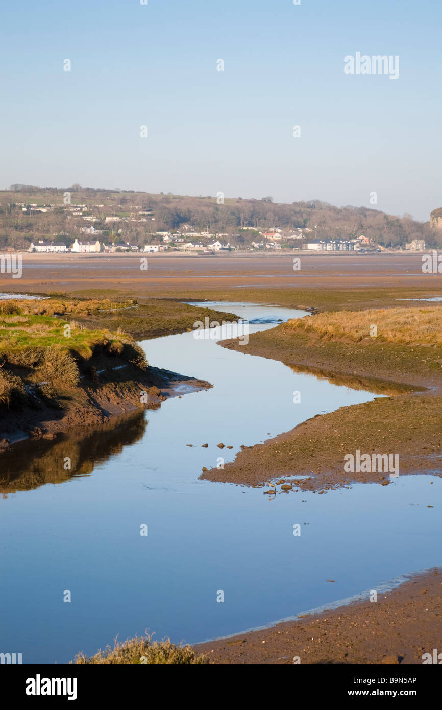 Red Wharf Bay Anglesey North Wales UK Afon Nodwydd River channel ...