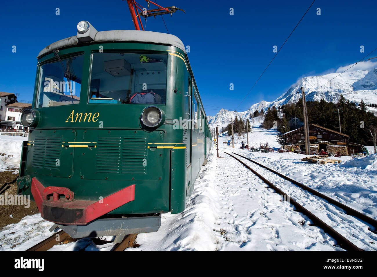 France, Haute Savoie, Mont Blanc Tramway (TMB), rack railway of the ...