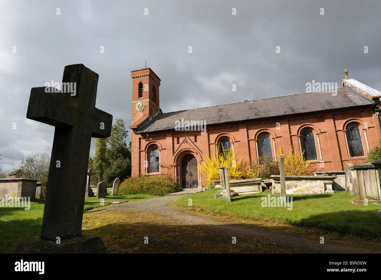 The sandstone church at Grinshill in North Shropshire England Uk Stock ...