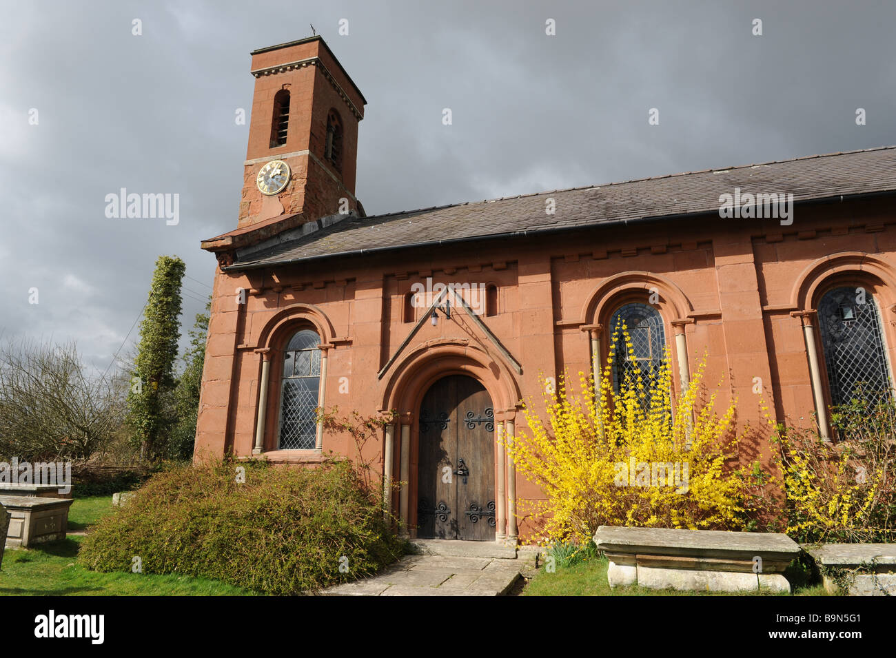 The sandstone church at Grinshill in North Shropshire England Uk Stock ...