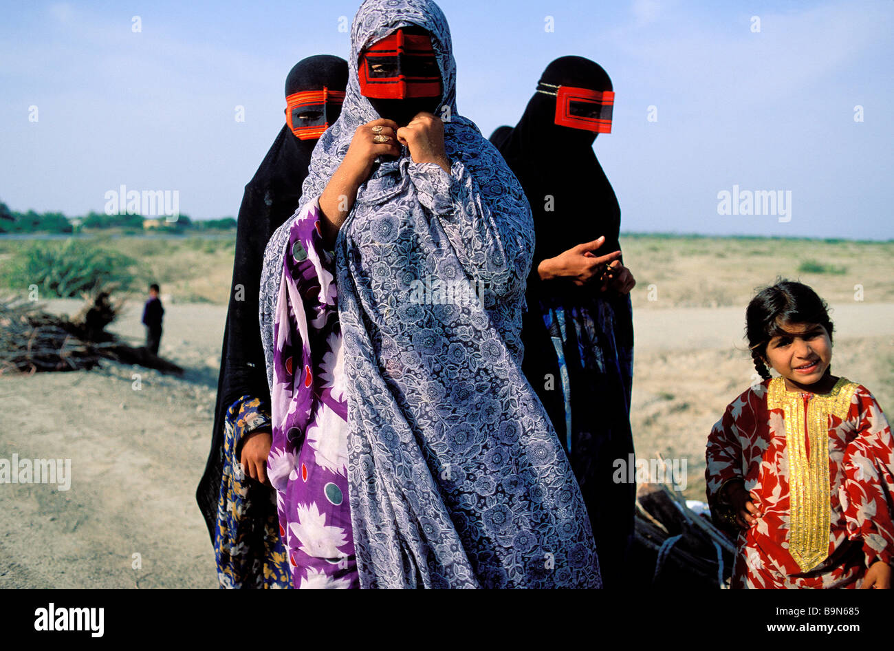 Iran, Persian Gulf Region, borqe (traditional mask Stock Photo - Alamy