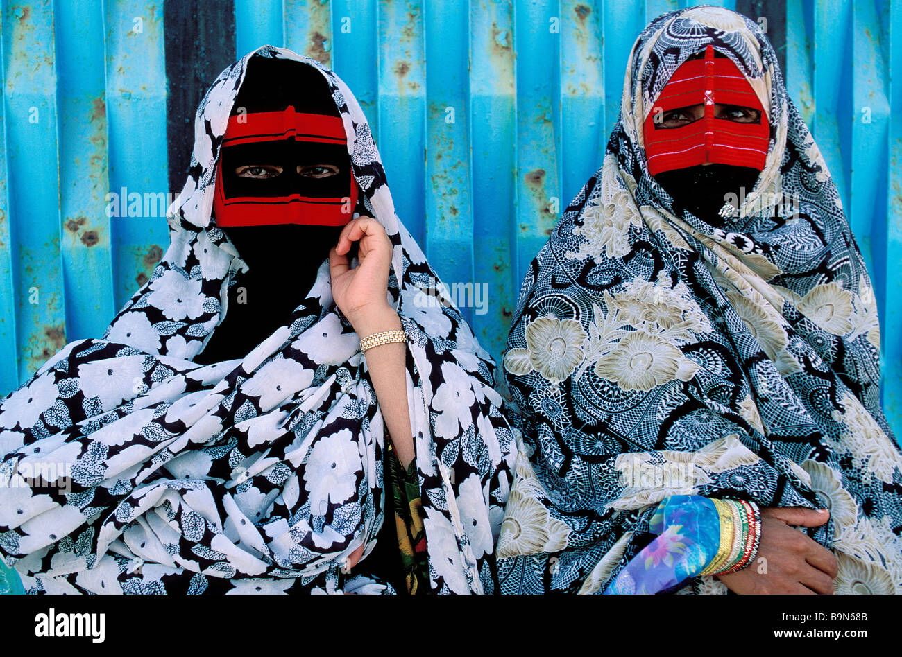 Iran, Persian Gulf Region, borqe (traditional mask Stock Photo - Alamy