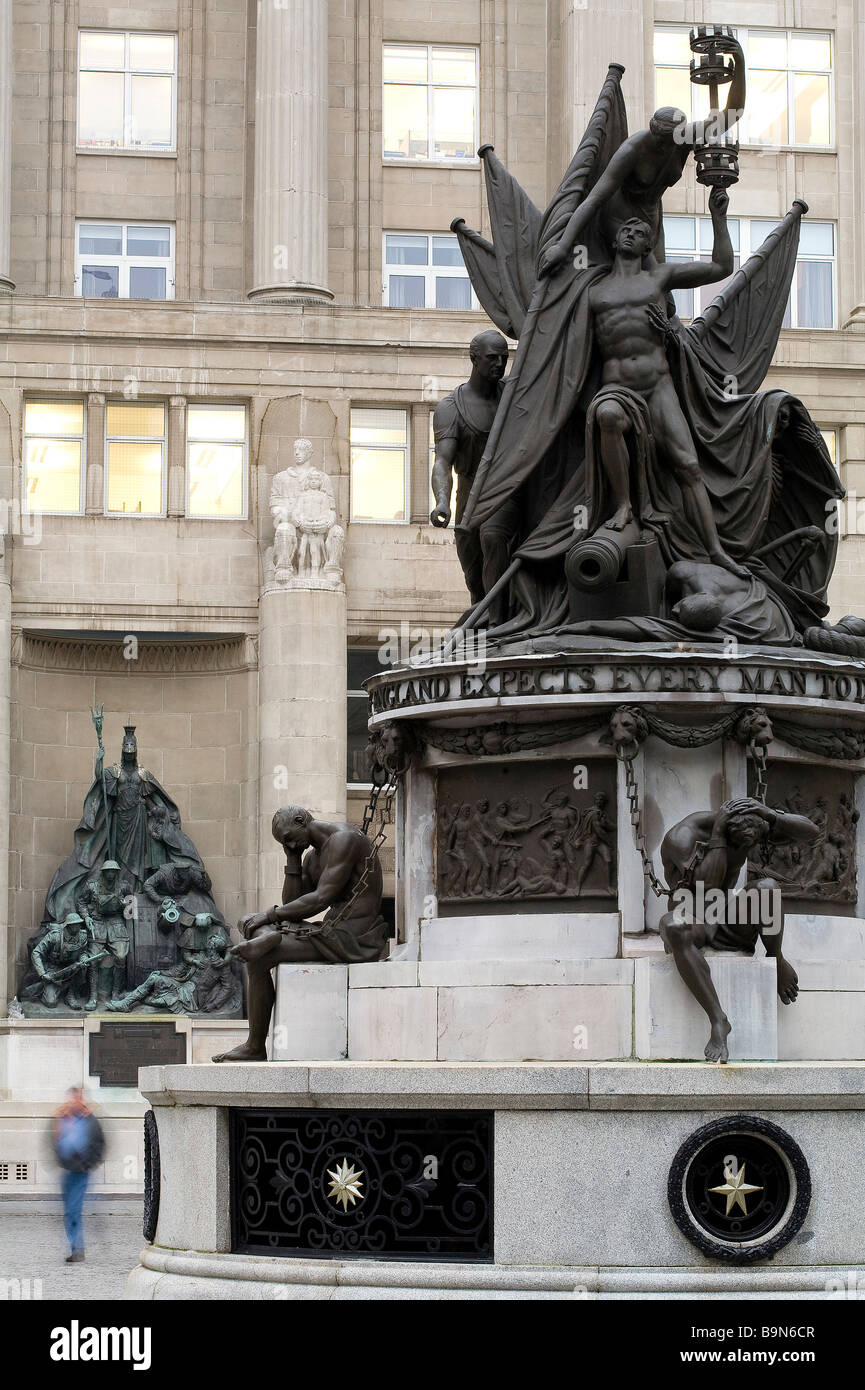 United Kingdom, Liverpool, Exchange Flags Square, Nelson Monument (1813 ...