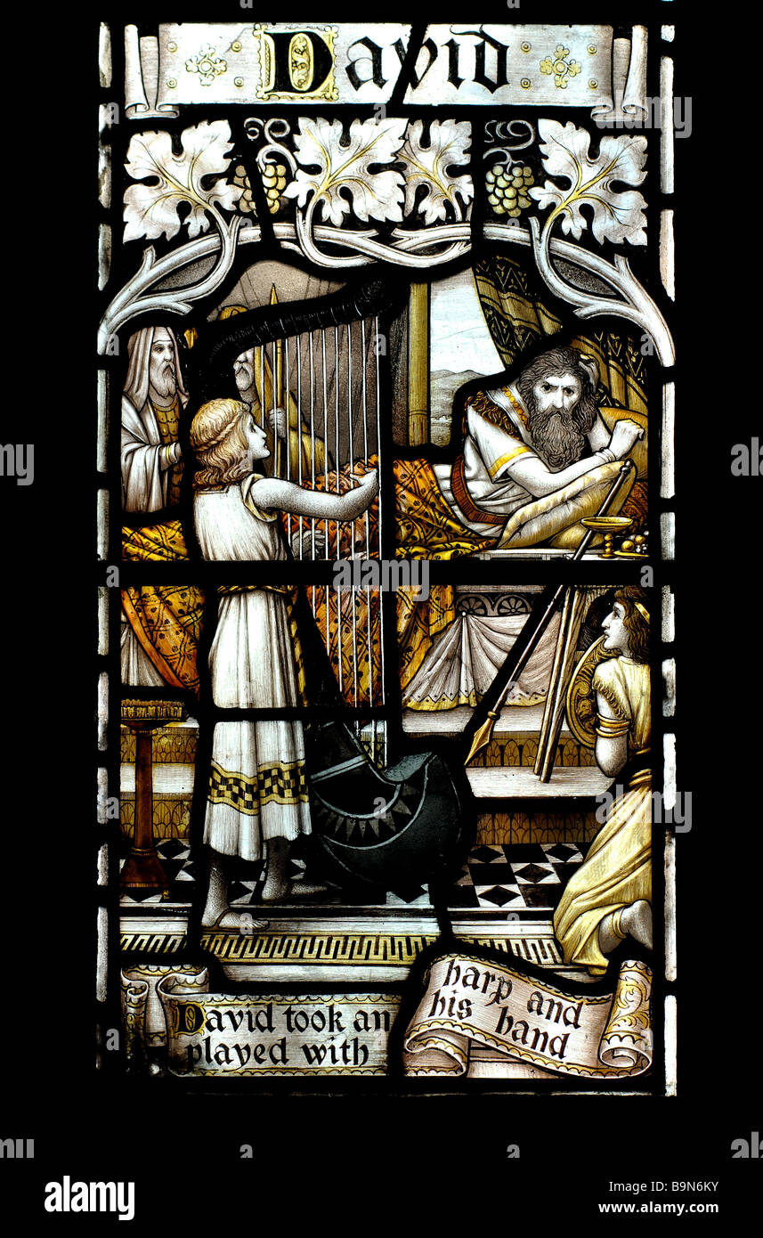 Stained glass of David, St.Philip and St.James Church, Groby ...