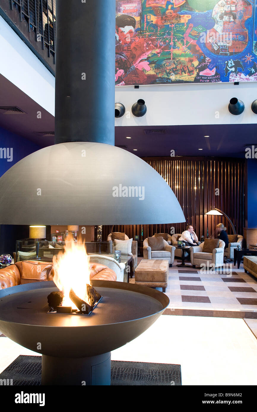 United Kingdom, Liverpool, Princes Dock, Malmaison Hotel, the lobby and ...