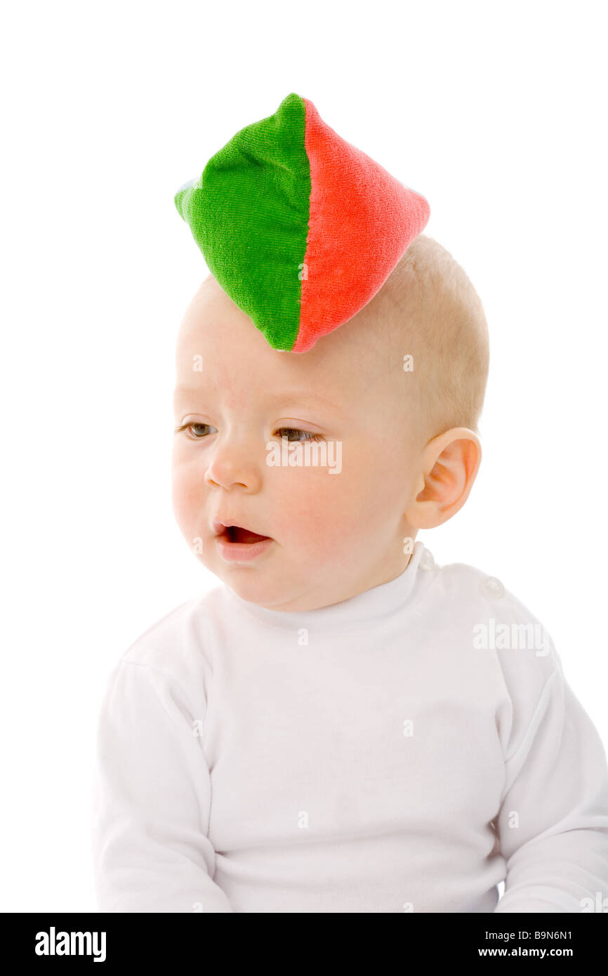 the portrait of amazed boy on white background Stock Photo - Alamy