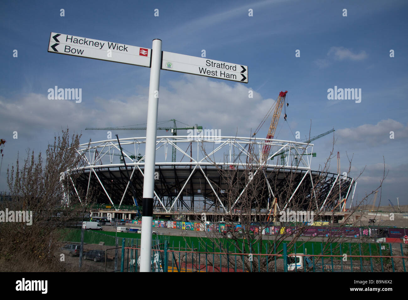 The London 2012 Olympic stadium under construction March 2009 Stratford ...