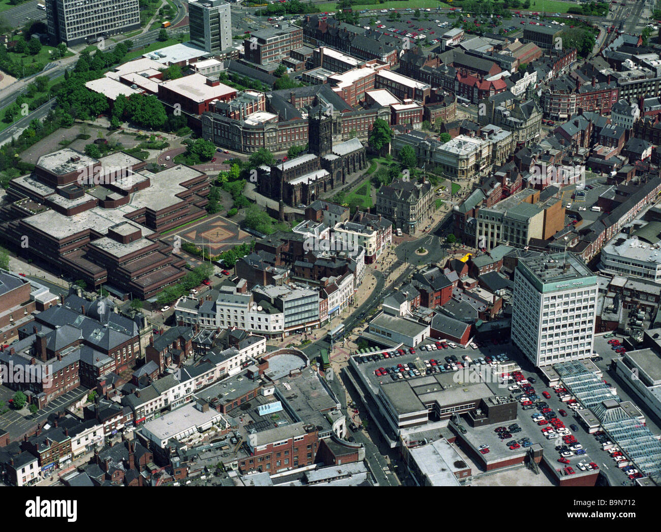Aerial view of Wolverhampton West Midlands England Uk showing Queens ...