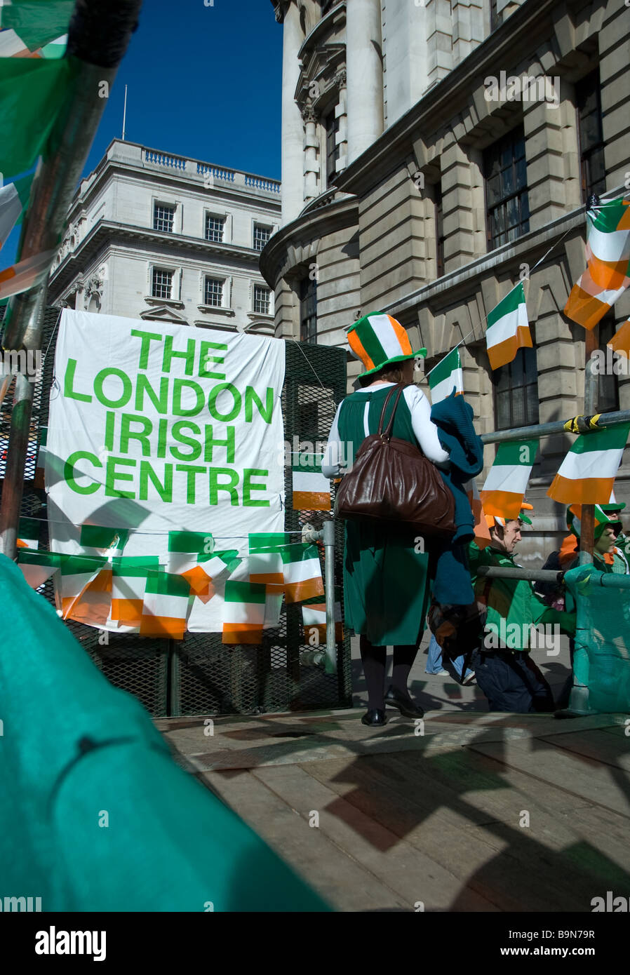 the London Irish centre at the st Patrick's day parade Stock Photo - Alamy