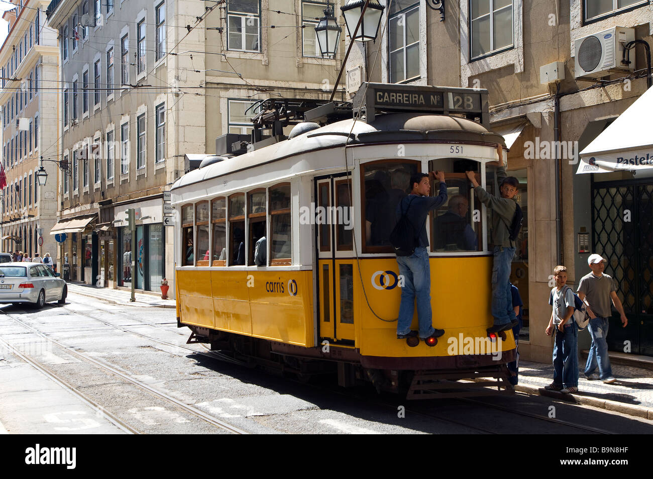 Portugal, Lisbon, trolley in the Baixa district Stock Photo - Alamy