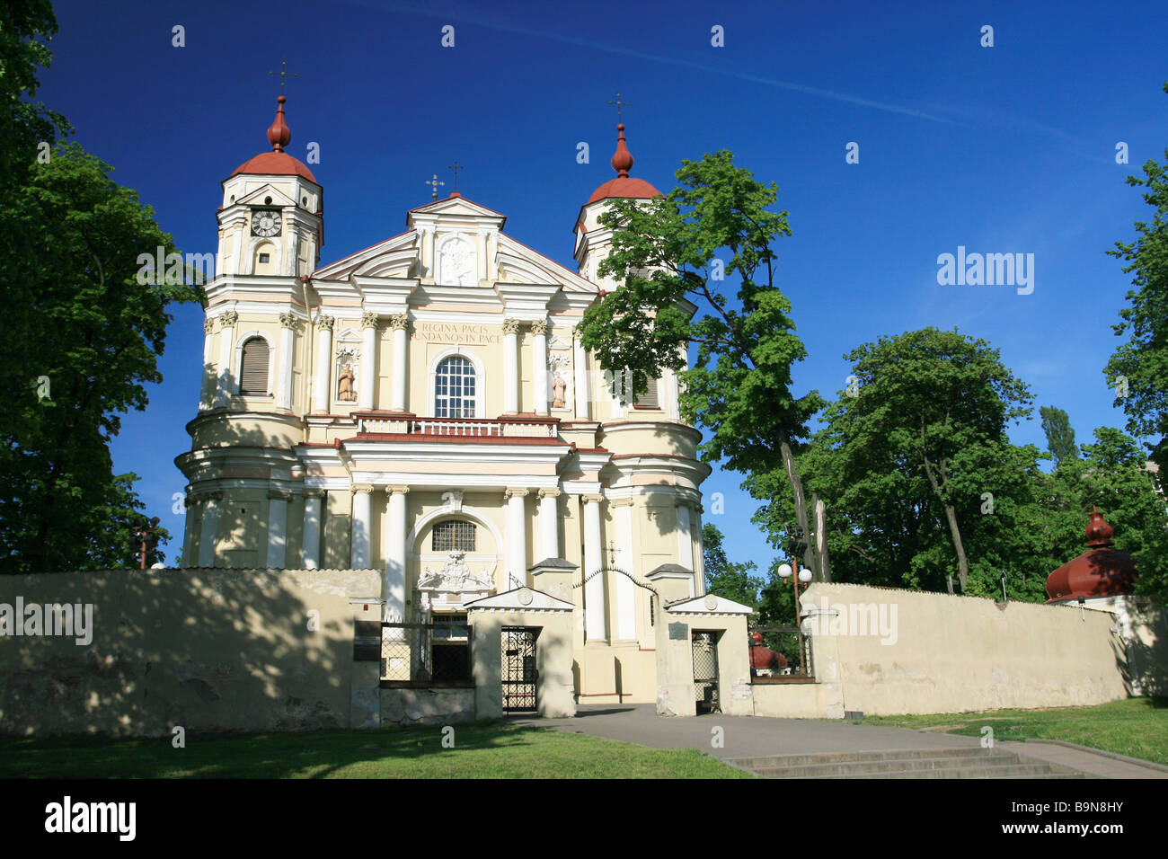 Front view of St Peter and St Paul's Church in Vilnius, Lithuania Stock ...