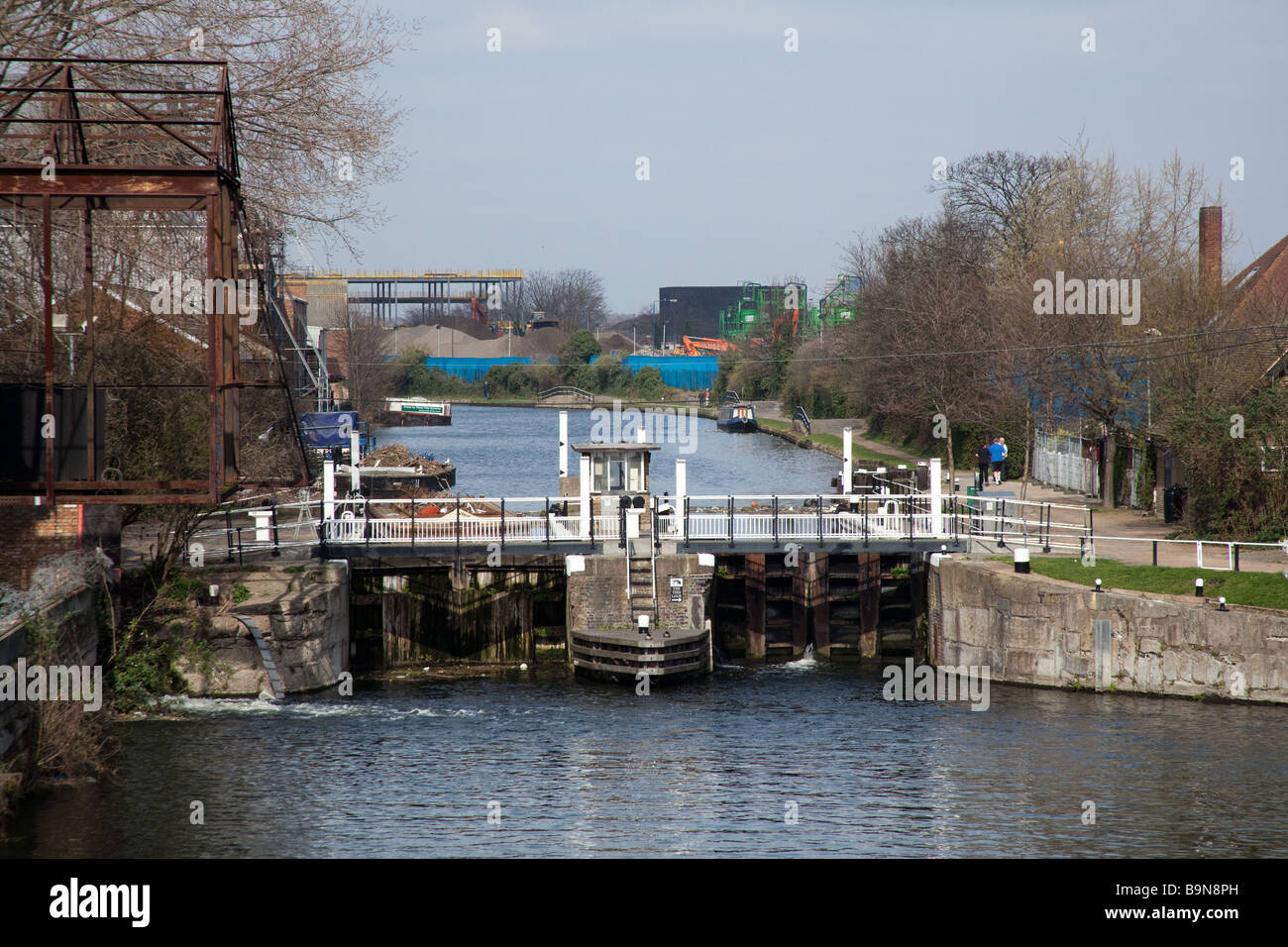 Old Ford Lock on River Lea at Stratford London Stock Photo - Alamy