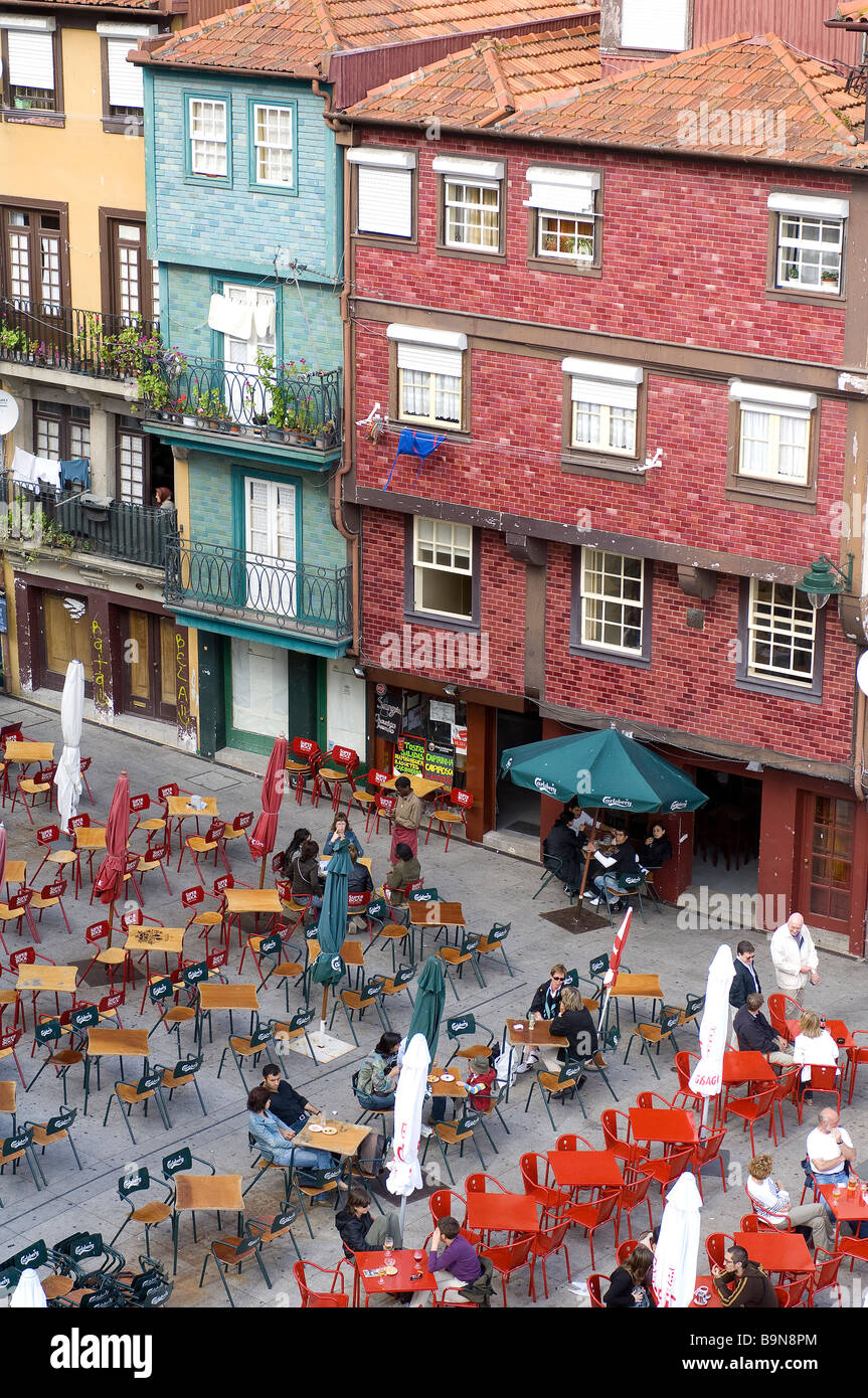 At ribeira square praca da ribeira the ribeira district hi-res stock ...
