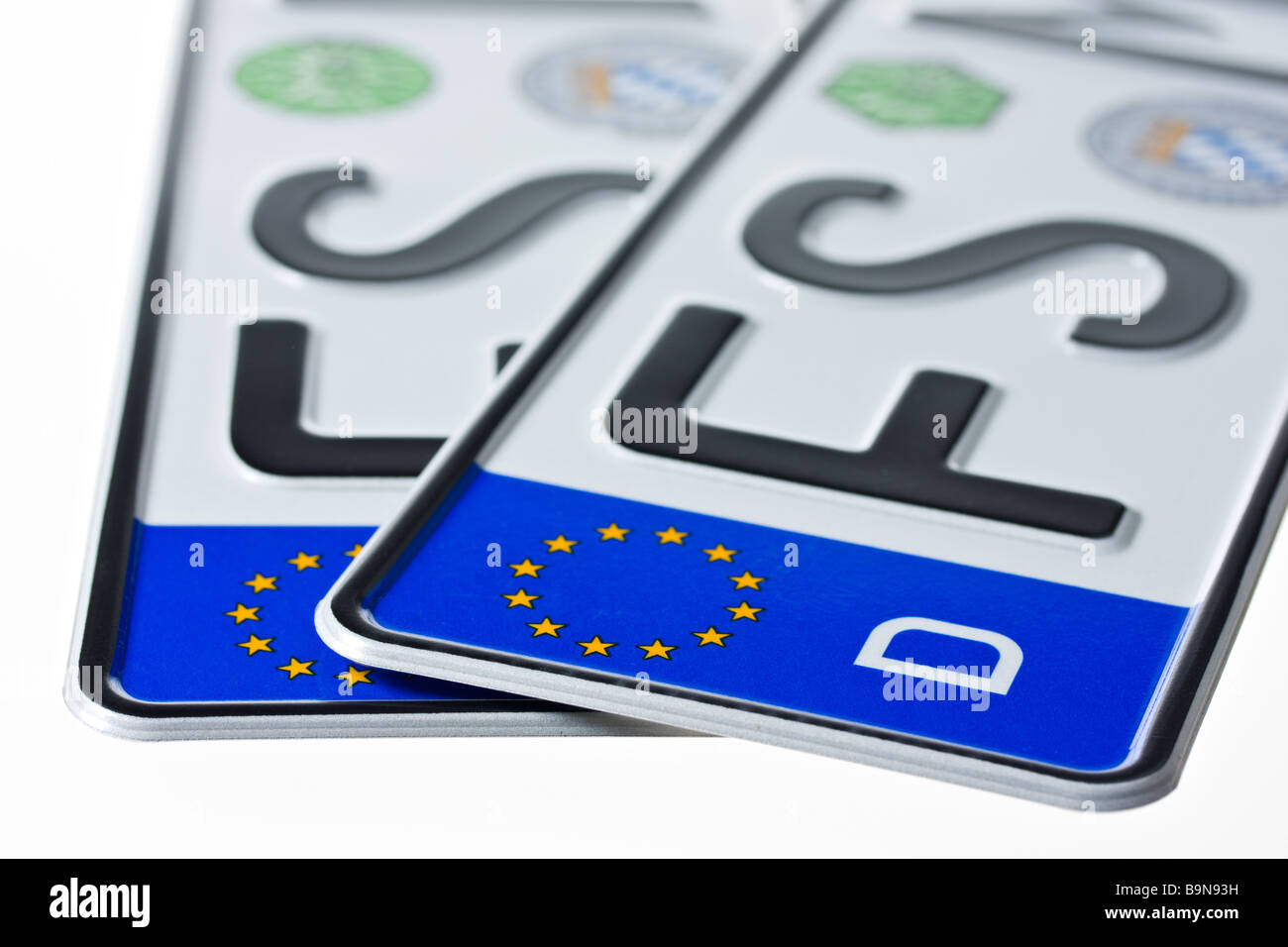 german license plates isolated on white background Stock Photo - Alamy