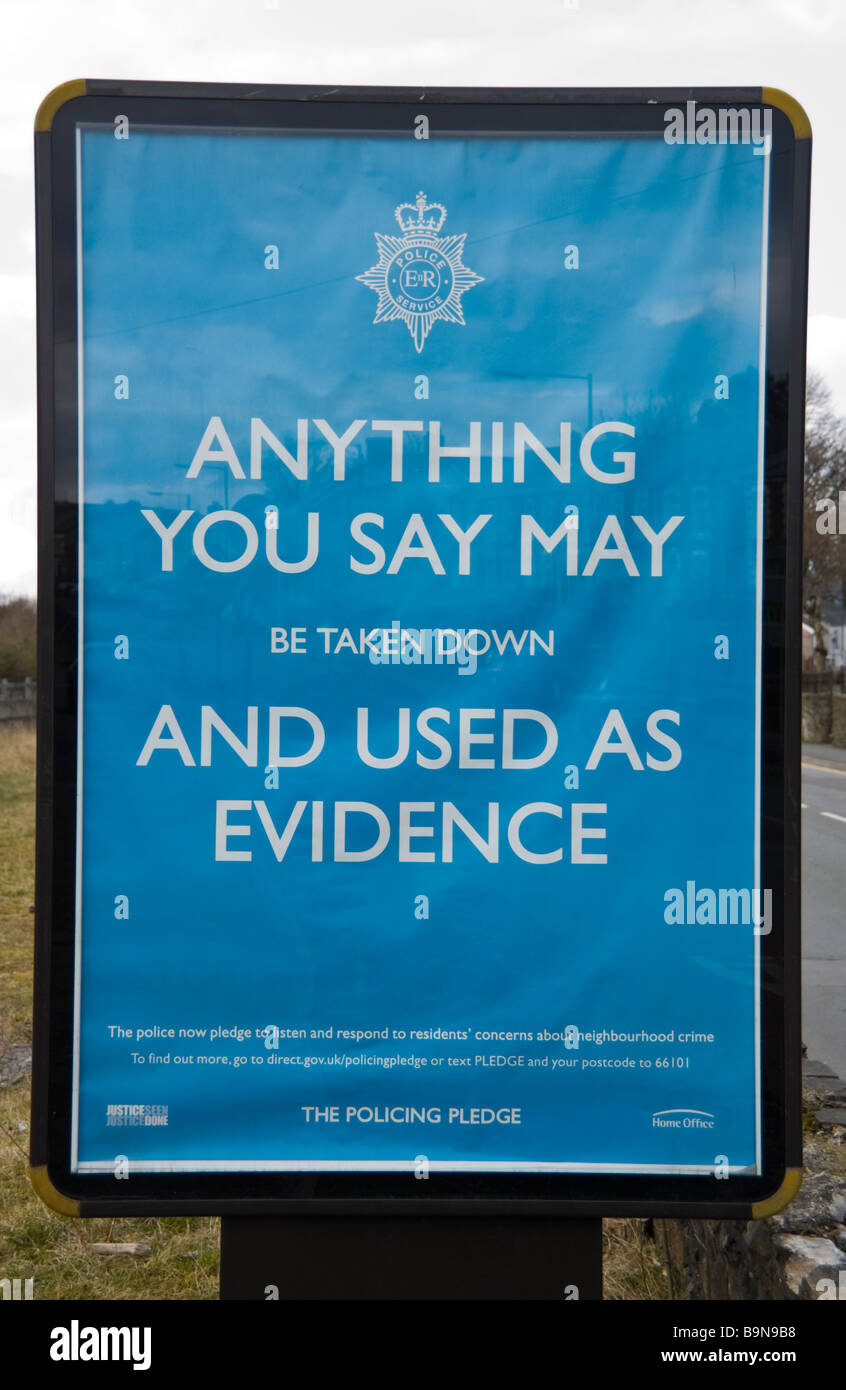 Advertising billboard for police neighbourhood crime campaign at Blaina ...