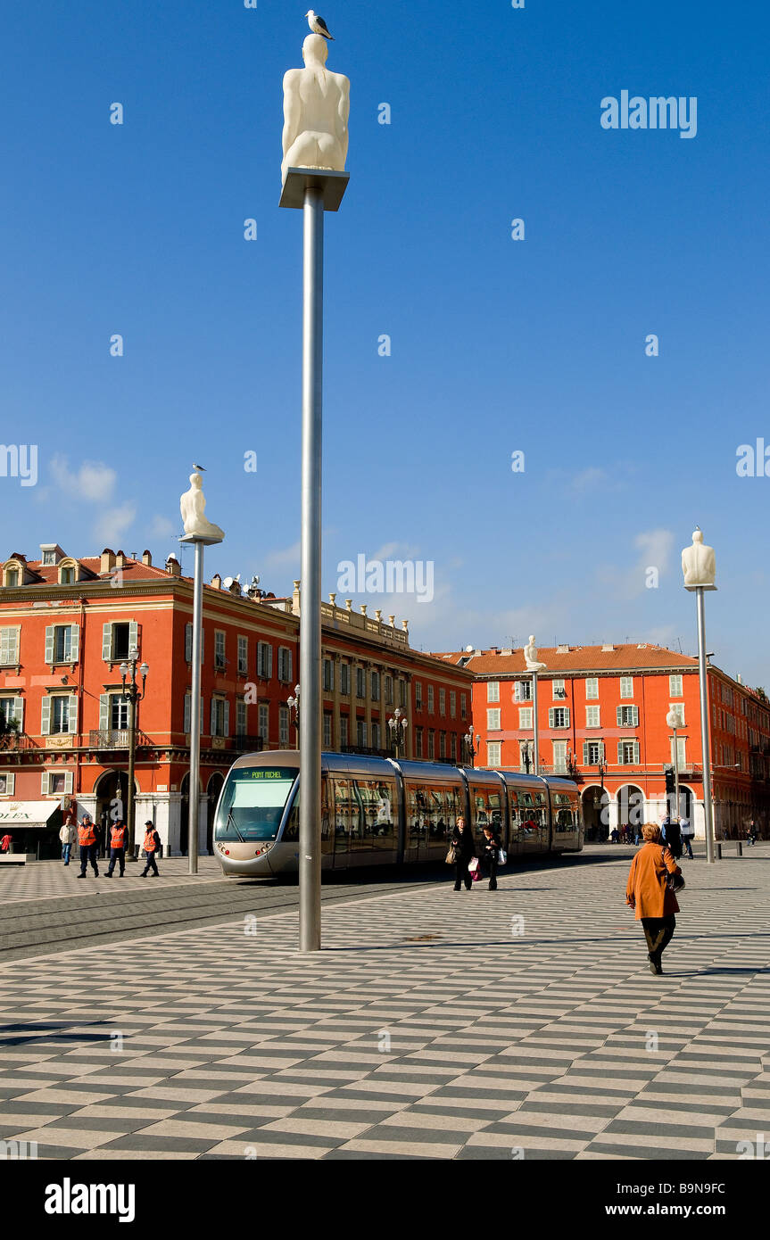 France, Alpes Maritimes, Nice, the Place Massena (Massena square) and ...
