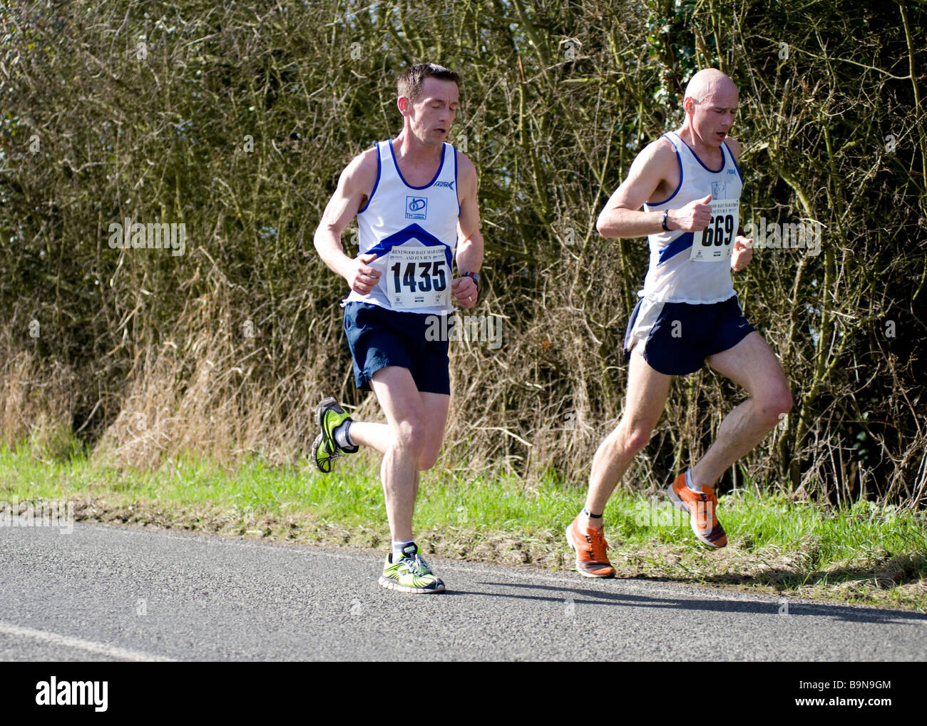 Two male runners from same club taking part in the Brentwood Half ...