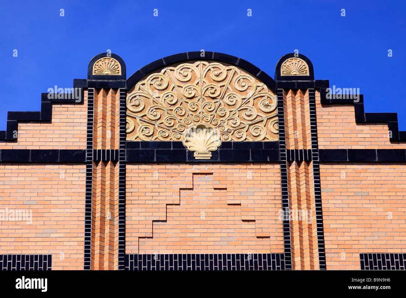 art deco masonry design on old movie theater, Riverhead, Long Island ...