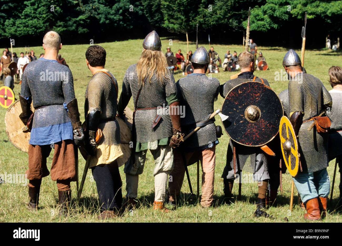 Denmark, Jutland, Moesgaard, Viking grouping Stock Photo - Alamy