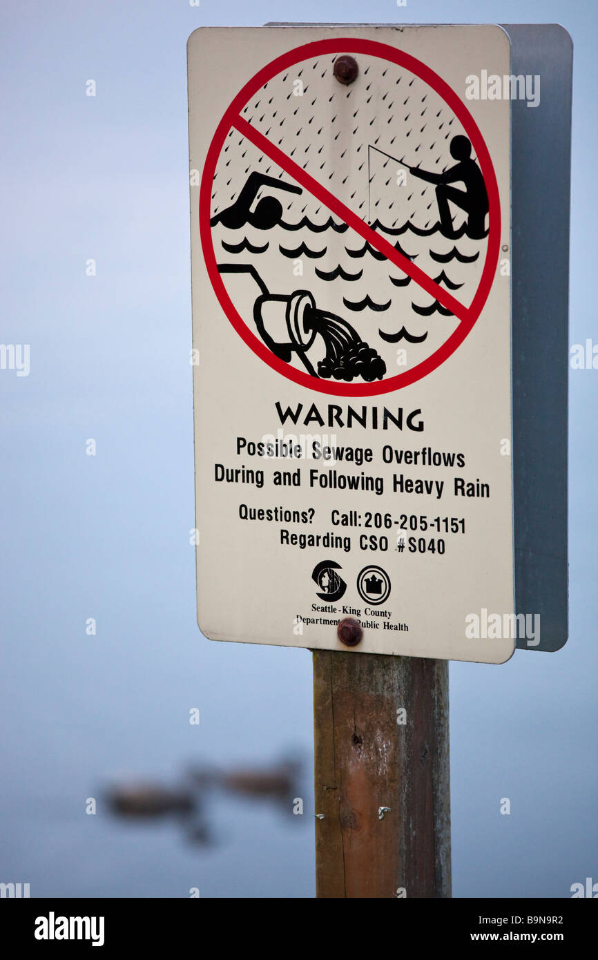 Water warning sign of possible pollution Stock Photo - Alamy